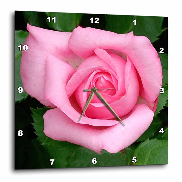 3dRose Pink Rose - Wall Clock, 10 by 10-inch - Walmart.com