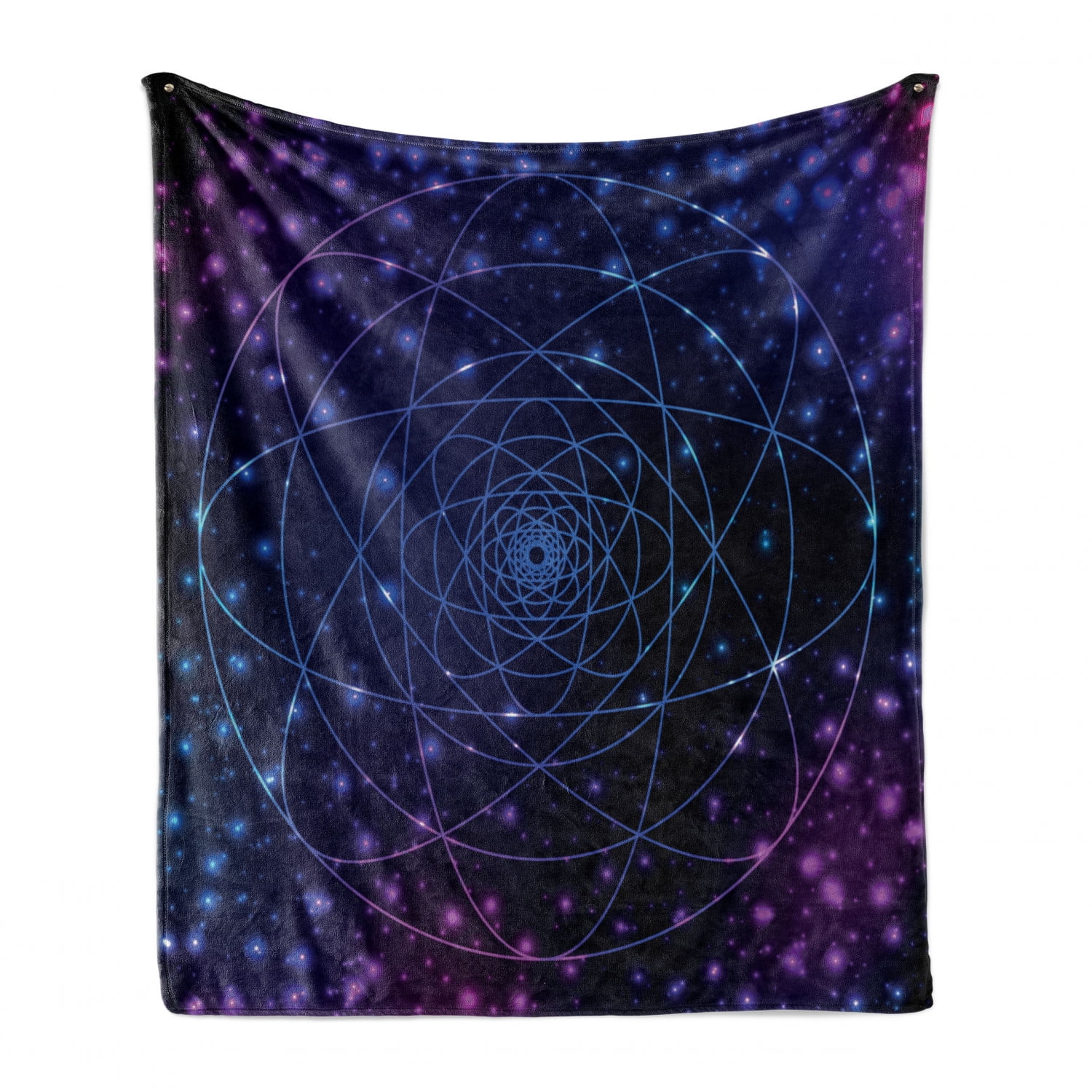 Star Mandala Soft Flannel Fleece Throw Blanket, Outer Space Line Art ...