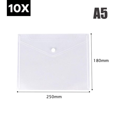 KUIZAP A4/A5/A6 Clear Plastic Document Wallet Files Folders Filing ...