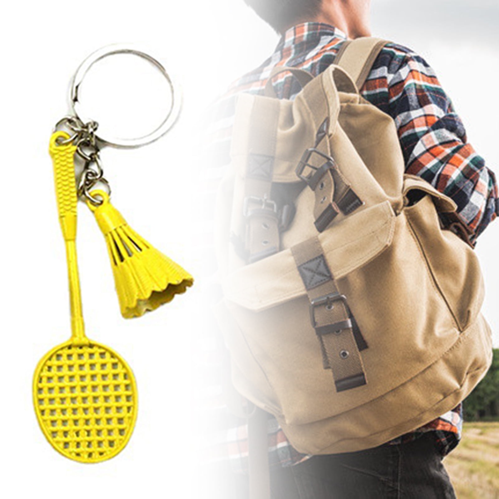 Key Ring Vibrant Color Vivid Zinc Alloy Badminton Metal Key Ring for ...