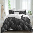 4 Piece Duvet Cover Set Cal king, Gray Gradient Pine Tree Forest Soft ...