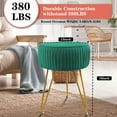 Hofitlead Velvet Vanity Chair & Ottoman, Upholstered Makeup Footstool ...