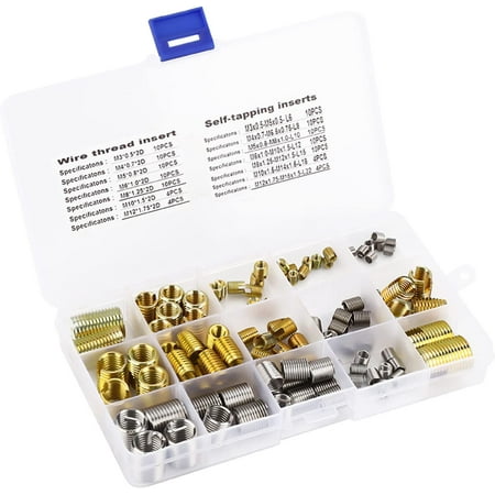 Lepai 116Pcs Self Tapping Thread Slotted Inserts. Threaded Inserts ...