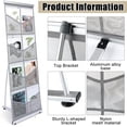 Portable Mesh Roll-up Magazine Display Stand with 8 Pockets ...