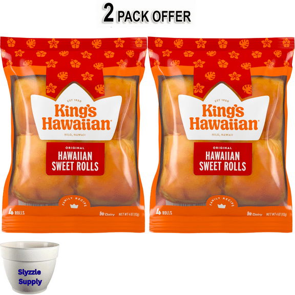 King's Hawaiian Original Sweet Mini Sub Rolls for Dinner, 6 Count, 12 ...