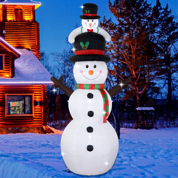 Fanshunlite 9FT Giant Christmas Snowman Inflatable Family with Build-in ...