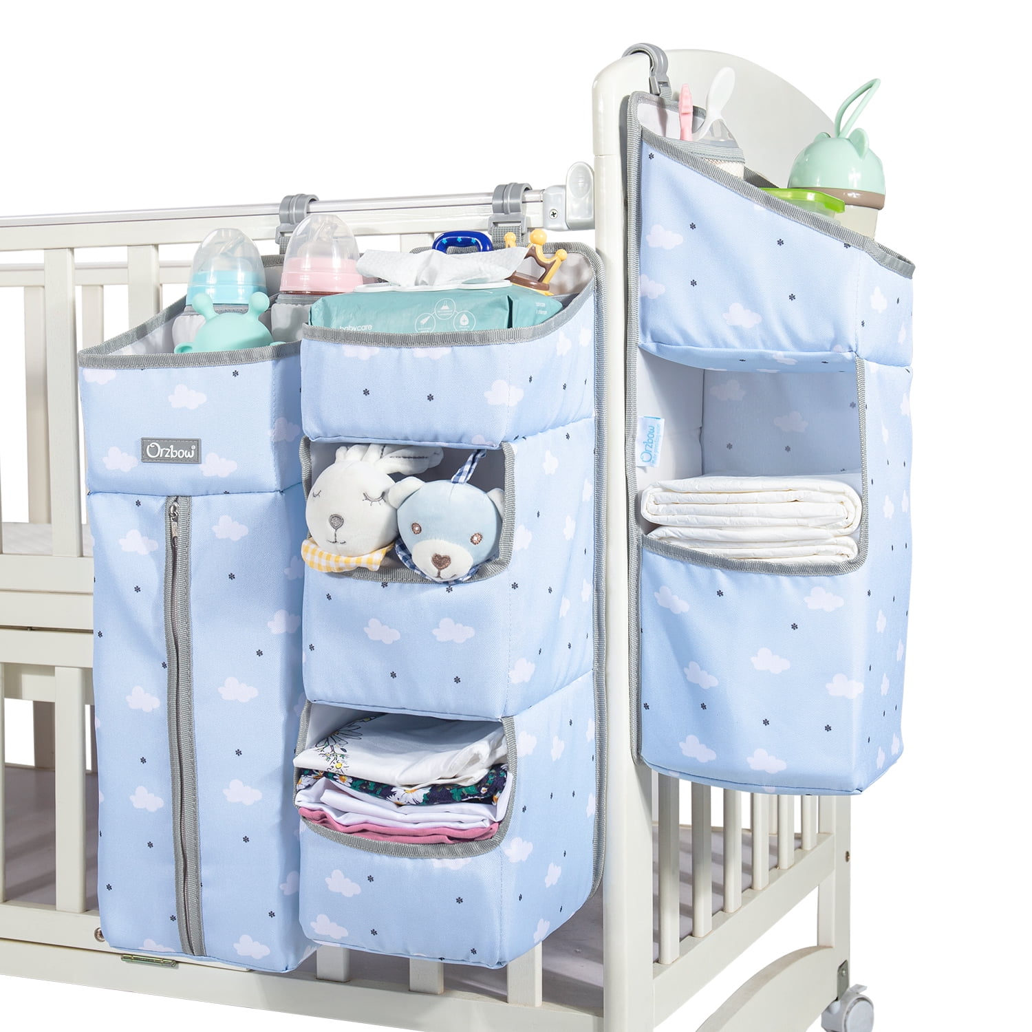Orzbow 3-in1-Hanging Diaper Caddy For Baby Essentials | Crib Organizer ...