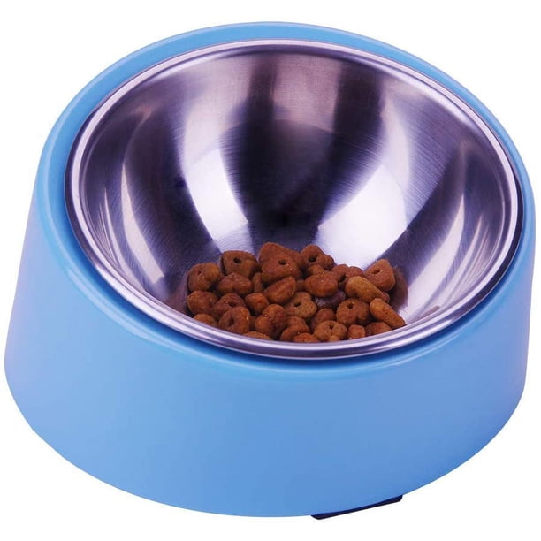 Mess Free 15° Slope Bowl for Dogs and Cats, Tilted Angle Bulldog Bowl ...