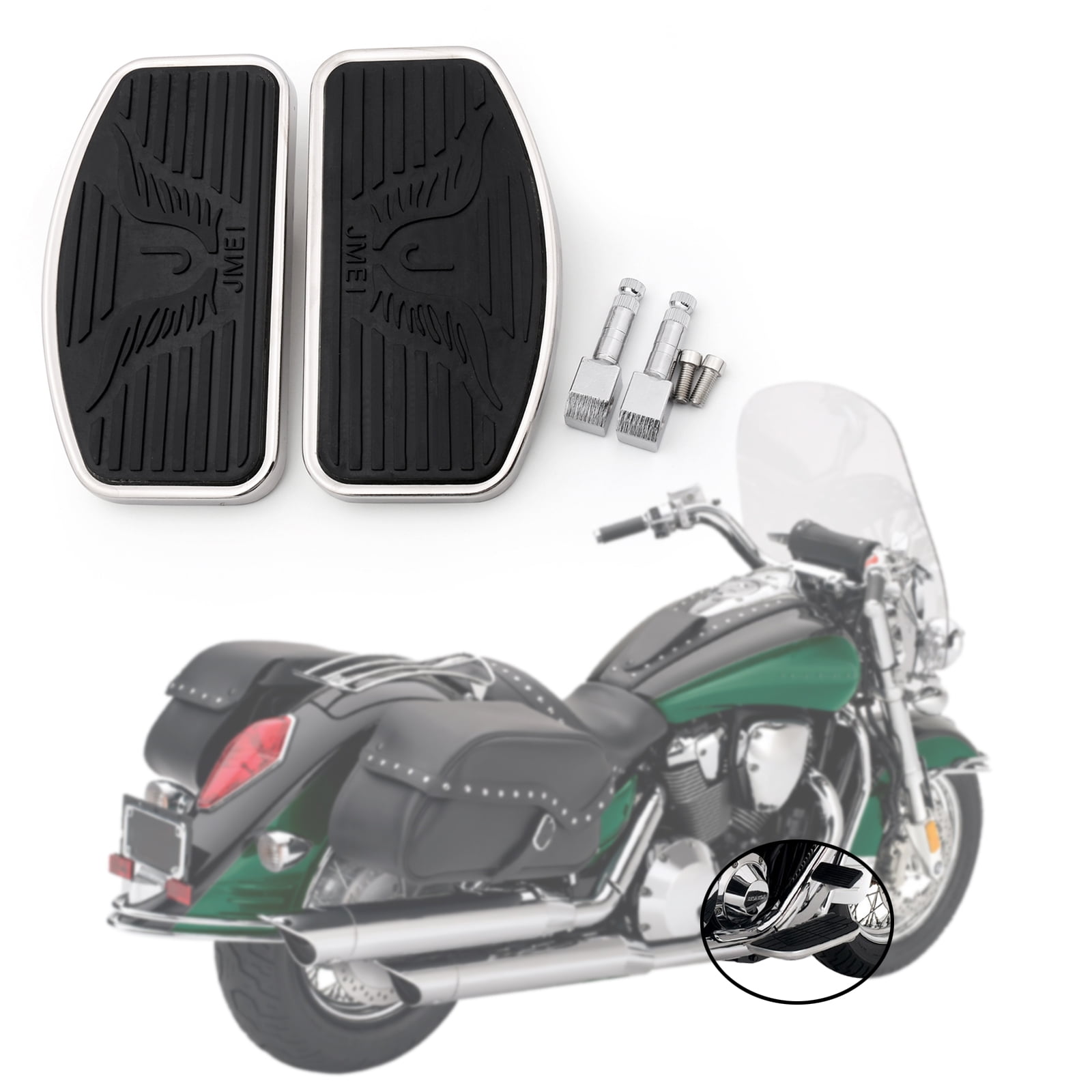 Pair Motorcycle Front / Rear Footboards Floorboard For Honda Shadow ...