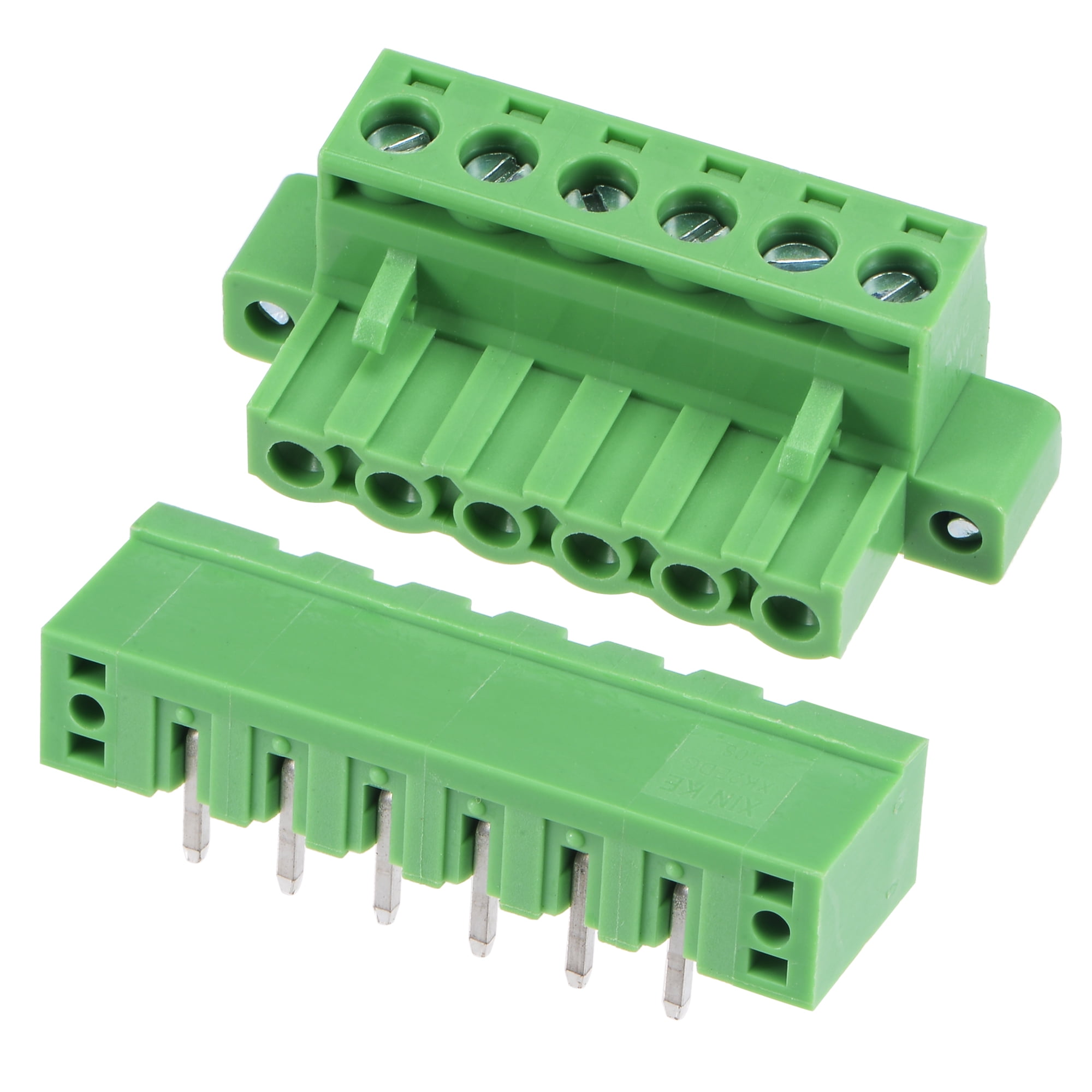 Unique Bargains 5.08mm Pitch 6 Pin 10A PCB Mount Screw Terminal Block ...