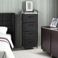 4 Drawer Fabric Dresser Tall Storage Tower, Dresser Chest with Wood Top ...