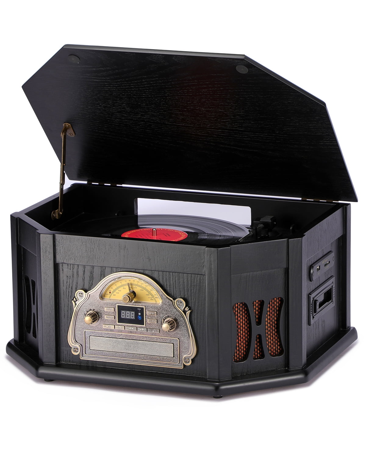 Direct Power 10-in-1 Wood Classic Turntable with Bluetooth, Vinyl ...