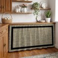 Black Border Cabinet Curtains for Kitchen 28"W x 51"L, Farmhouse Burlap ...