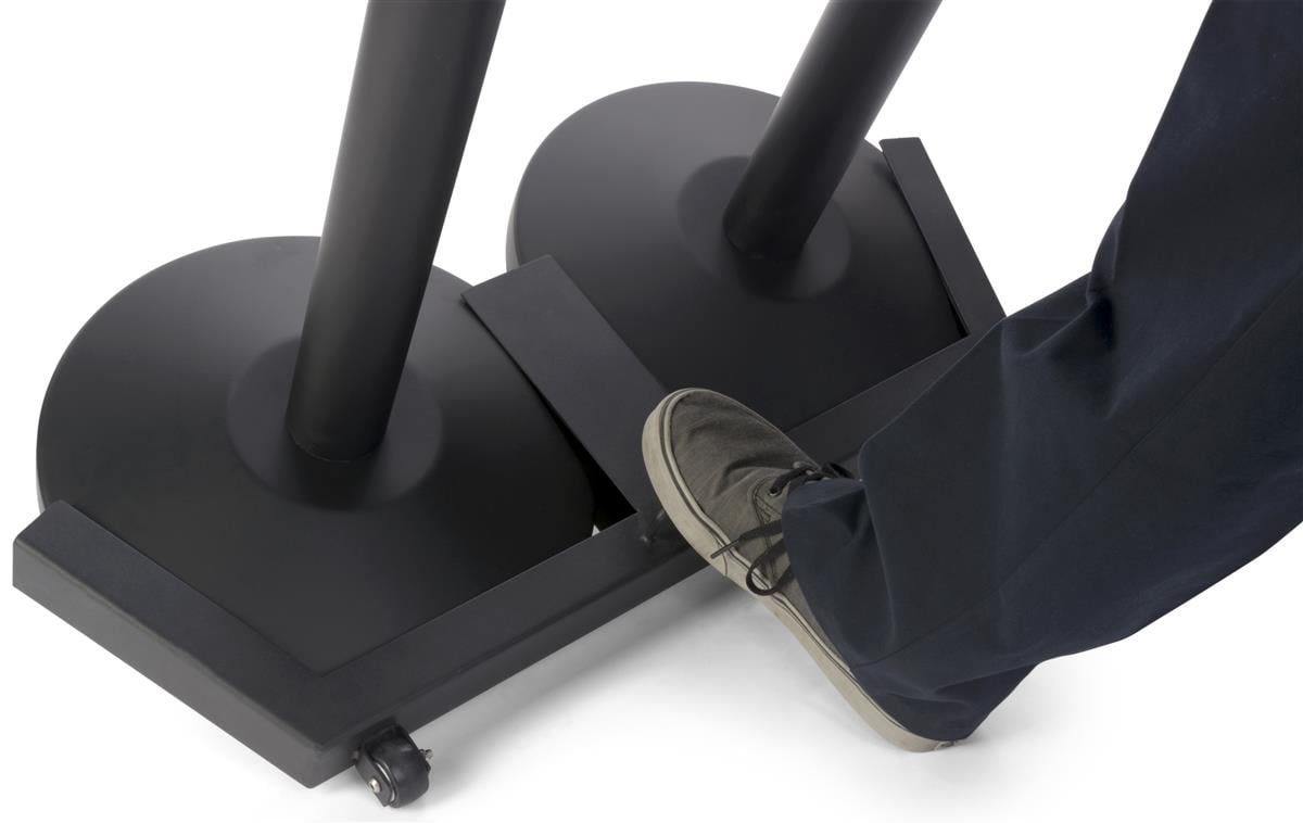 Displays2go Dual Post Trolley for Stanchions, Supports Two Crowd ...