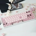 RREGER-99 Keys Custom Pink Clear Keycaps Cherry Profile Translucent ...