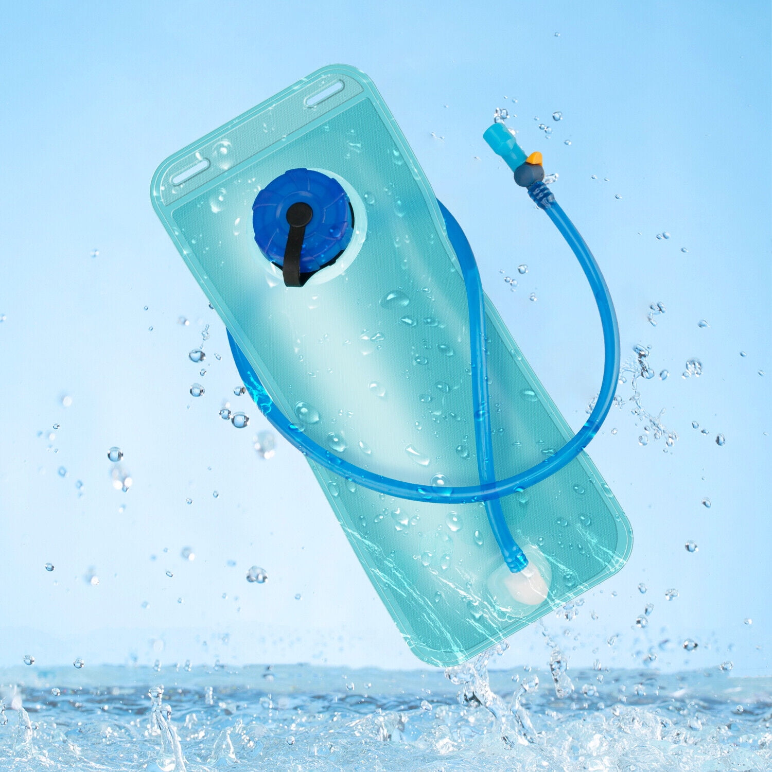 Liwarace 2Pack Folding Water Bag with Drinking Tube 2L Hydration ...