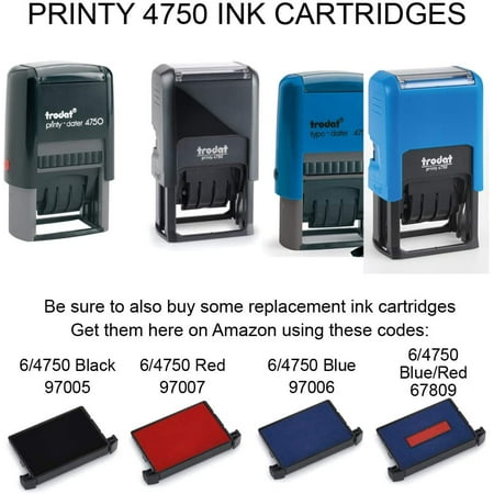 Trodat Printy 4750/L1 Self-Inking Date Stamp"RECU LE", French, 4mm, Format: 14 DEC 2030. Blue ...