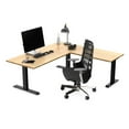 Desky Zero Bamboo L-Shape Office Desk - Dark Bamboo / 72 X 30 X 70 X 24 ...