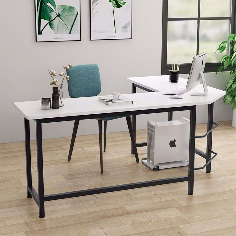 Tribesigns modern simple style computer desk pc laptop study table workstation for home office white store