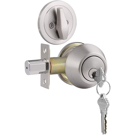 Satin Nickel Single Cylinder Deadbolts 4 Pack,Keyed Alike Locks for ...