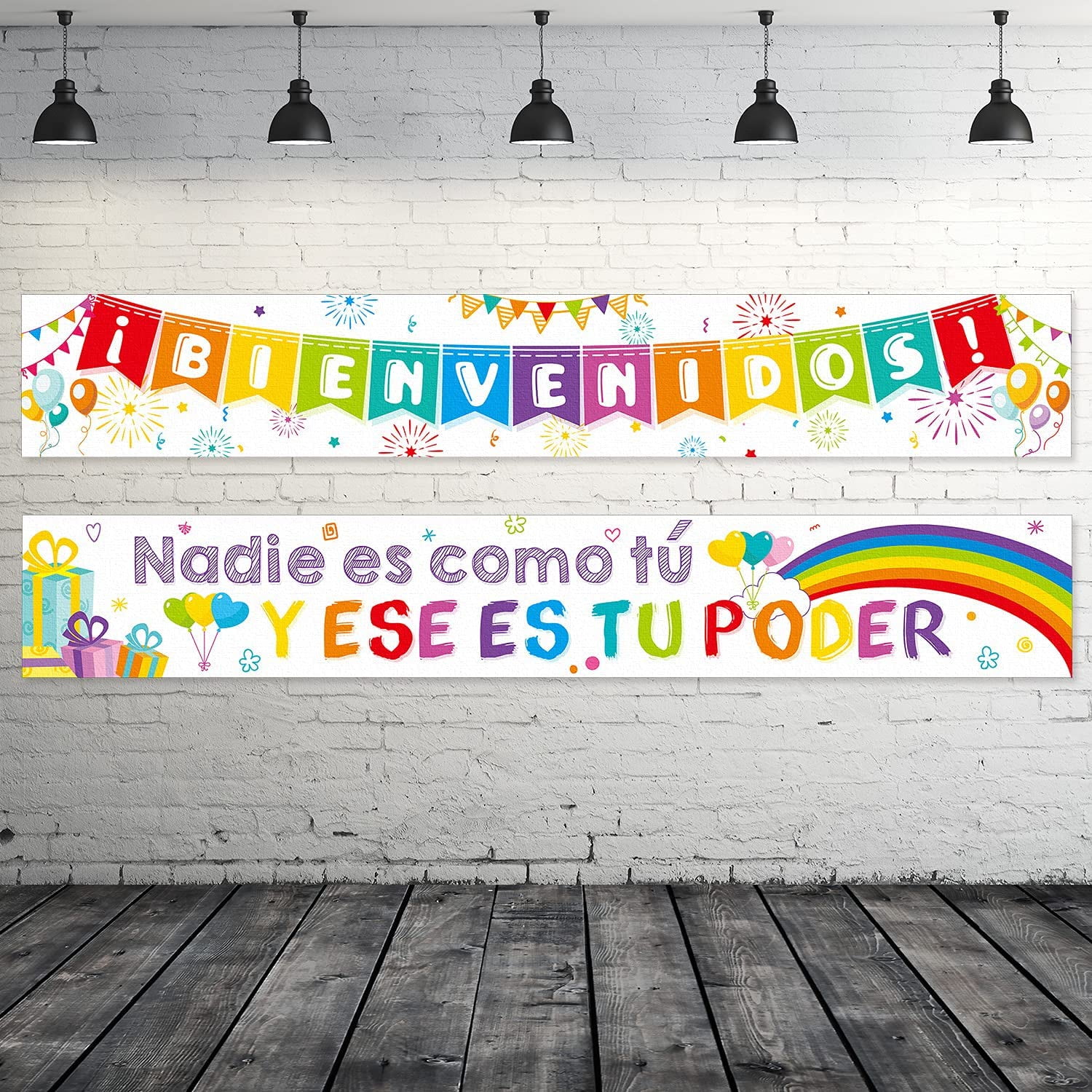 2 Pieces Bienvenidos Sign Spanish Welcome Banner Spanish Banner ...