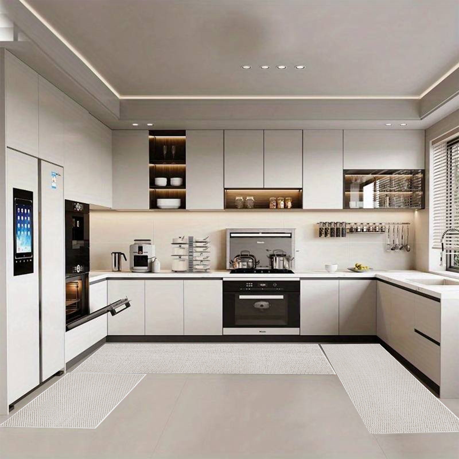 Click here for Qfl Linen Doormat Setnon-Slip Kitchen Rug3-Piece J... prices