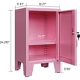 ALBAD Metal Nightstand with Lockable Cabinet, Compact Mini Locker ...