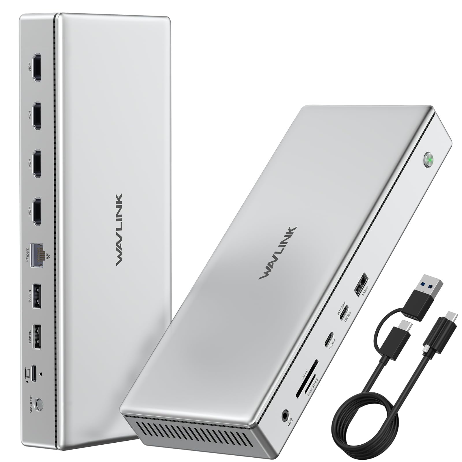 Estación de acoplamiento WAVLINK Pro para 4 monitores 4K, cuádruple ...