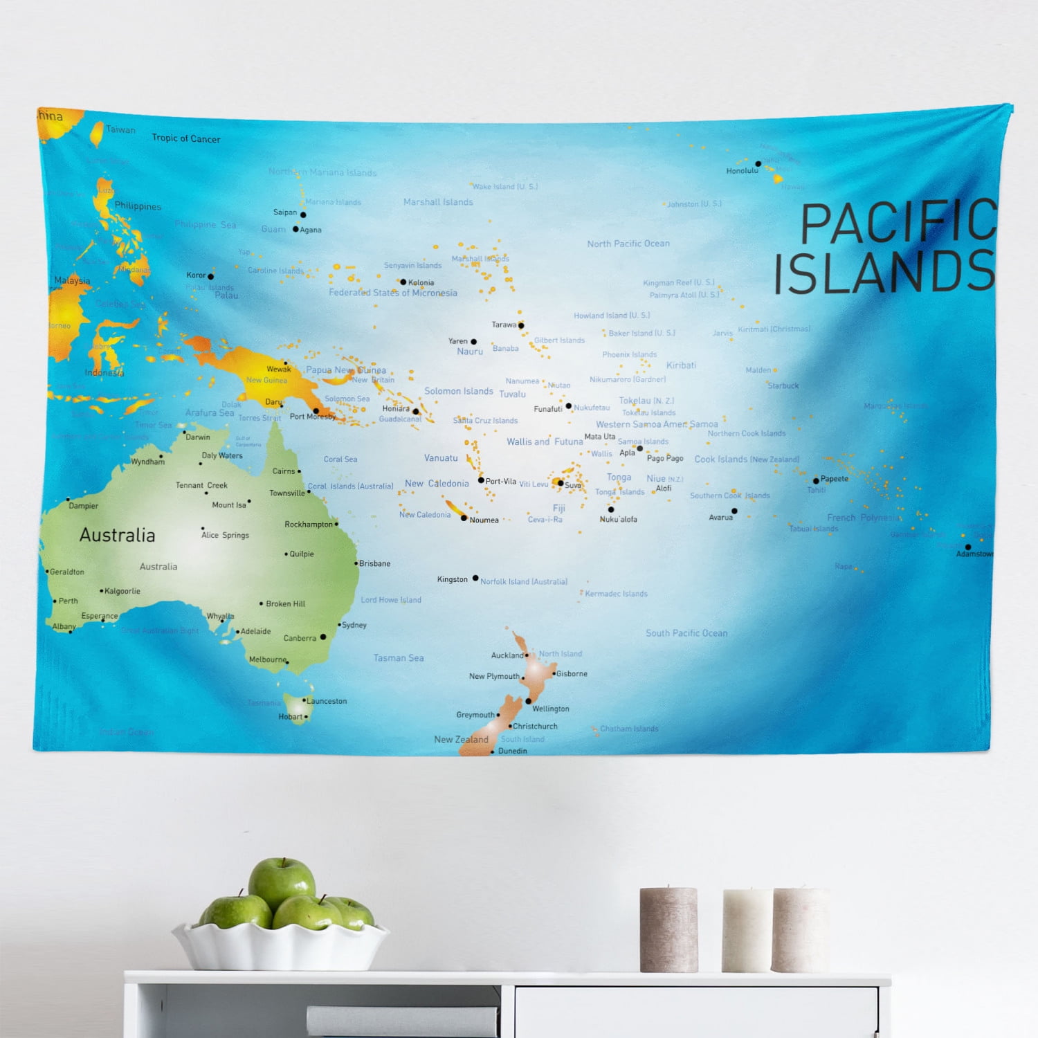Fiji Tapestry, Welcoming Pacific Paradise Emblem Inspired Design ...