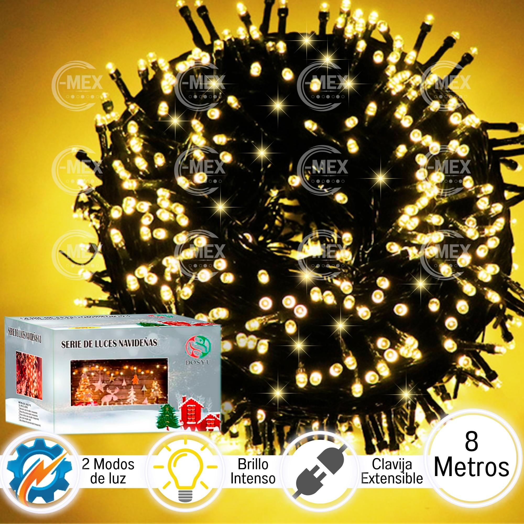 Luces navideñas DOSYU 8 Metros 500 LEDs Blanco CÁLIDO | Walmart en línea