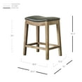 Elmo Bonded Leather Counter Stool Weathered Smoke Legs, Vintage Gray ...