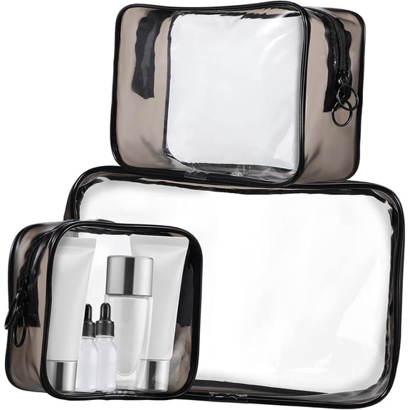 3pcs Makeup Storage Bag Clear Large Bag Travel Organizer Bags Travel ...