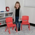 Emma + Oliver 2 Pack Red Plastic Stackable School Chair Set for Kids ...