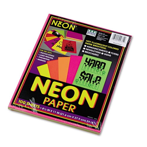 Array Colored Bond Paper, 24lb, 8.5 X 11, Assorted Neon Colors, 100 ...