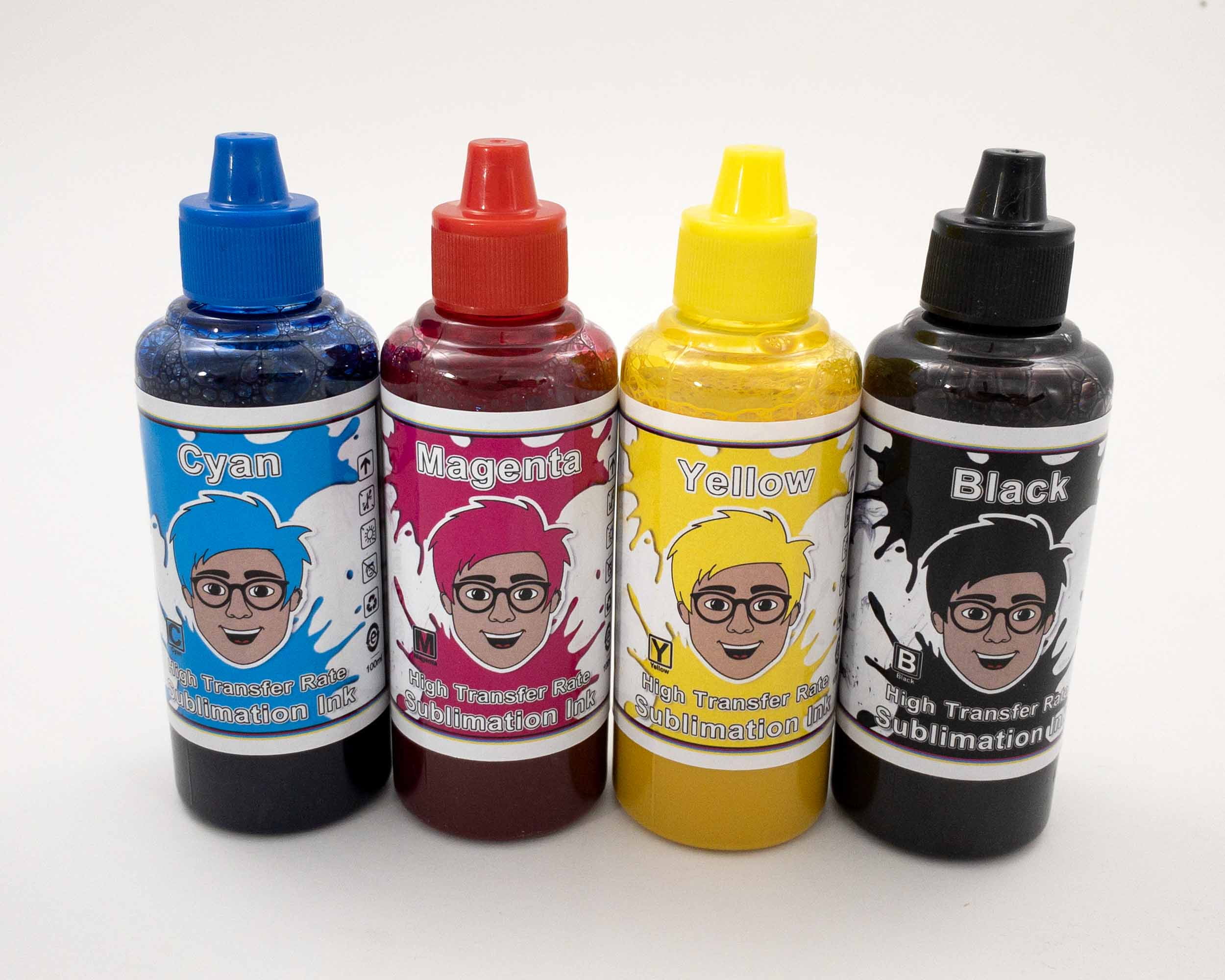 Paper Bryan Sublimation Ink - Set of 4 - 100ml Bottles formulated for 4 ...