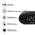 SHARP Digital Alarm Clock with AccuSet - Automatic Set, Black with ...