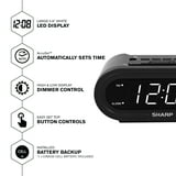 SHARP Digital Alarm Clock with AccuSet - Automatic Set, Black with ...