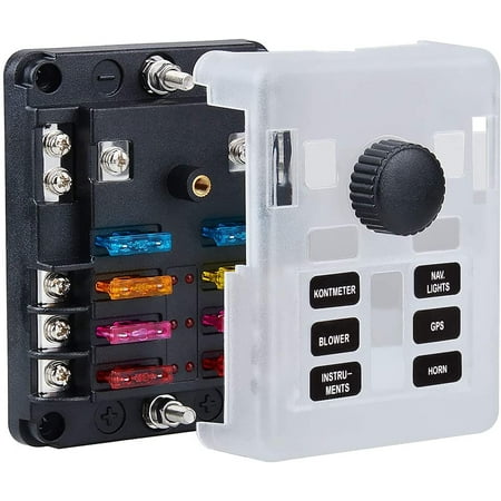 ShinePick 6 Way Blade Fuse Box Fuse Standard Circuit Fuse Holder with ...