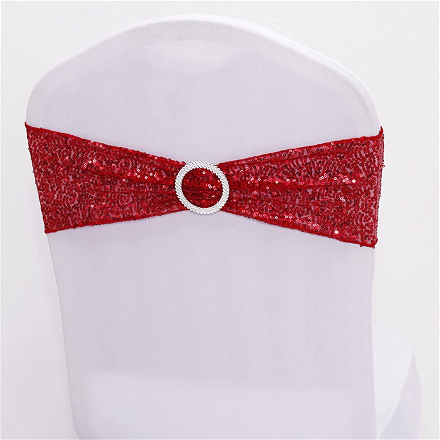 5/10/20pcs Stretch Sequin Chair Sashes Chair Stretchy Spandex Bands for ...