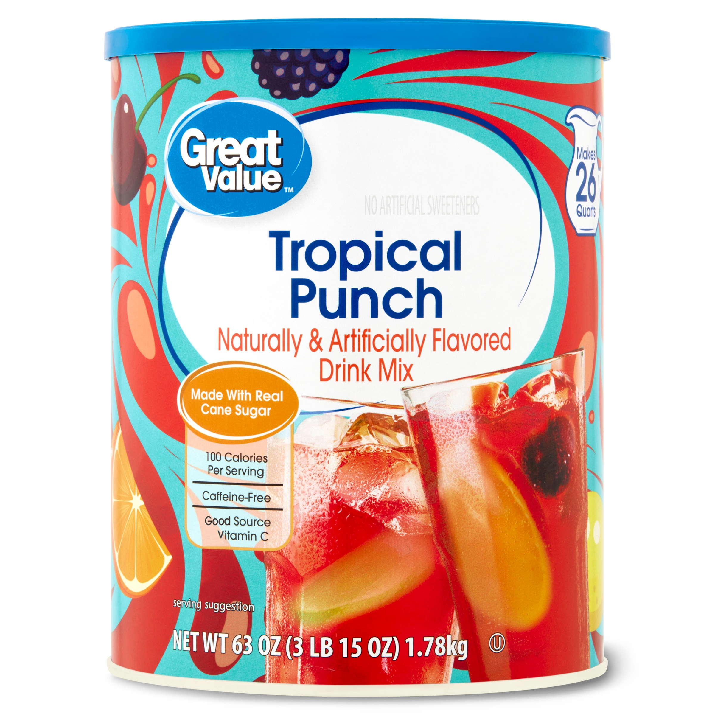 Great Value Drink Mix Tropical Punch 63 Oz Walmart Great Value Drink Mix Tropical Punch 63 Oz Walmart