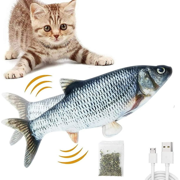 SHTUUYINGG Electric Flopping Fish Moving Cat Kicker Fish Toy Wiggle ...