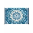 Abstract Bohemia Style Flower Sun Shade Sail 6.5'X10' Blue Tribal ...