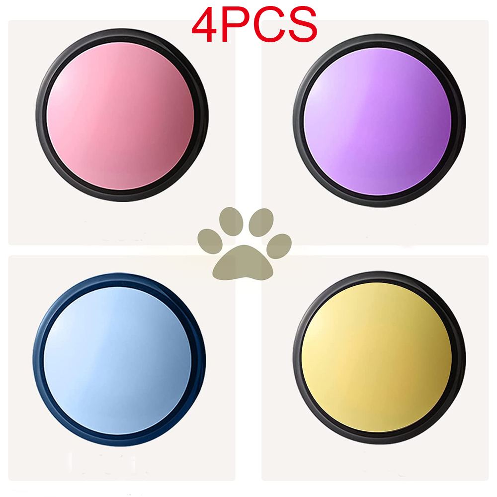 Dog Buttons for Communication, 4 Recordable Talk Buttons, Pet Training ...