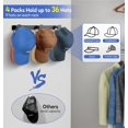 4 Packs Hat Rack for Wall, Hat Organizer for Baseball Caps Holds 36 ...