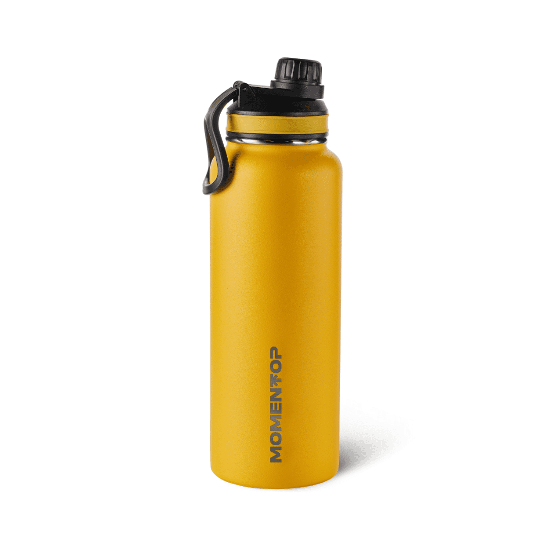 MOMENTOP Hydration Bottle with 2 Lids. Mustard 40 oz. - Walmart.com