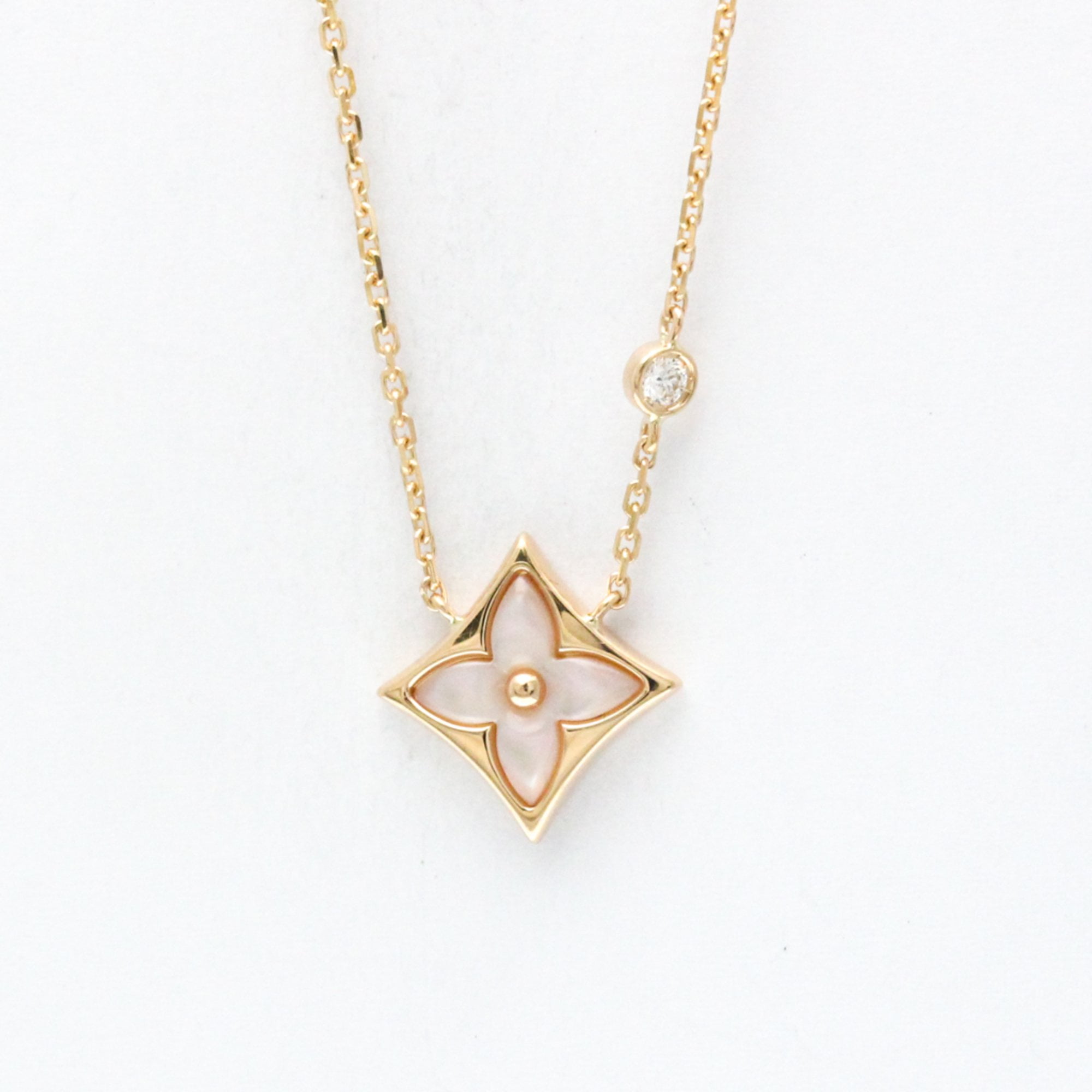 Pre-Owned Louis Vuitton Pandantif Star Blossom BB Necklace Q93892 Pink ...