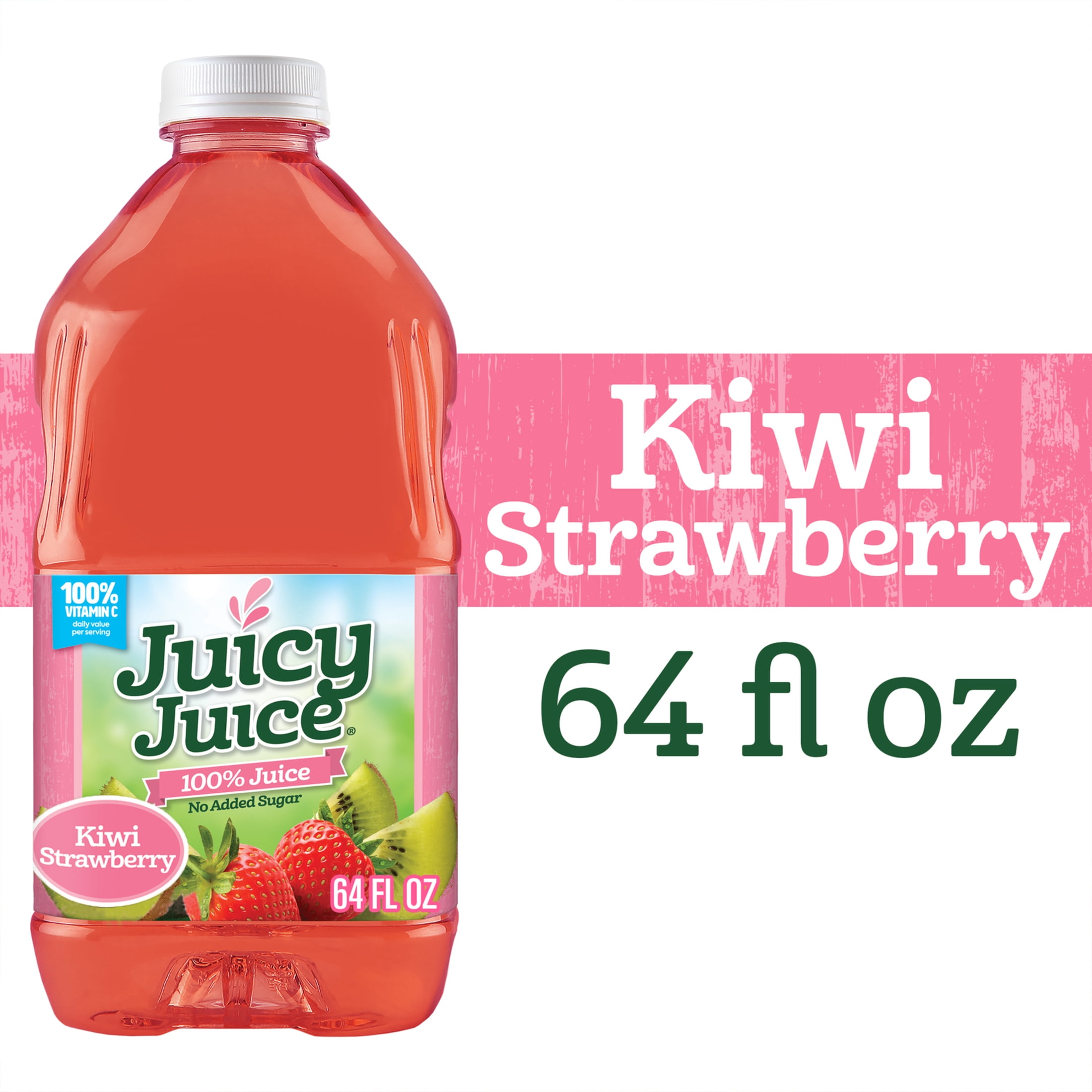 Juicy Juice Kiwi Strawberry Juice, 100% Juice, Half Gallon Bottle