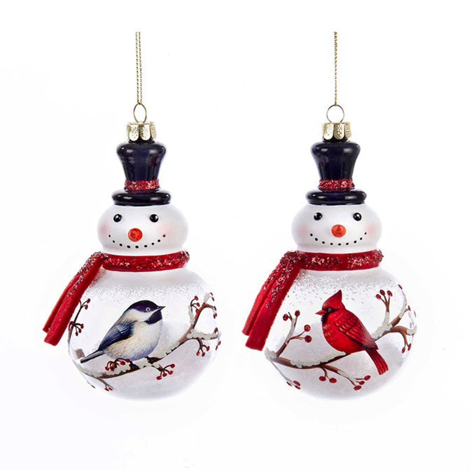 Click here for Kurt Adler Snowman With Cardinal And Chickadee Hol... prices