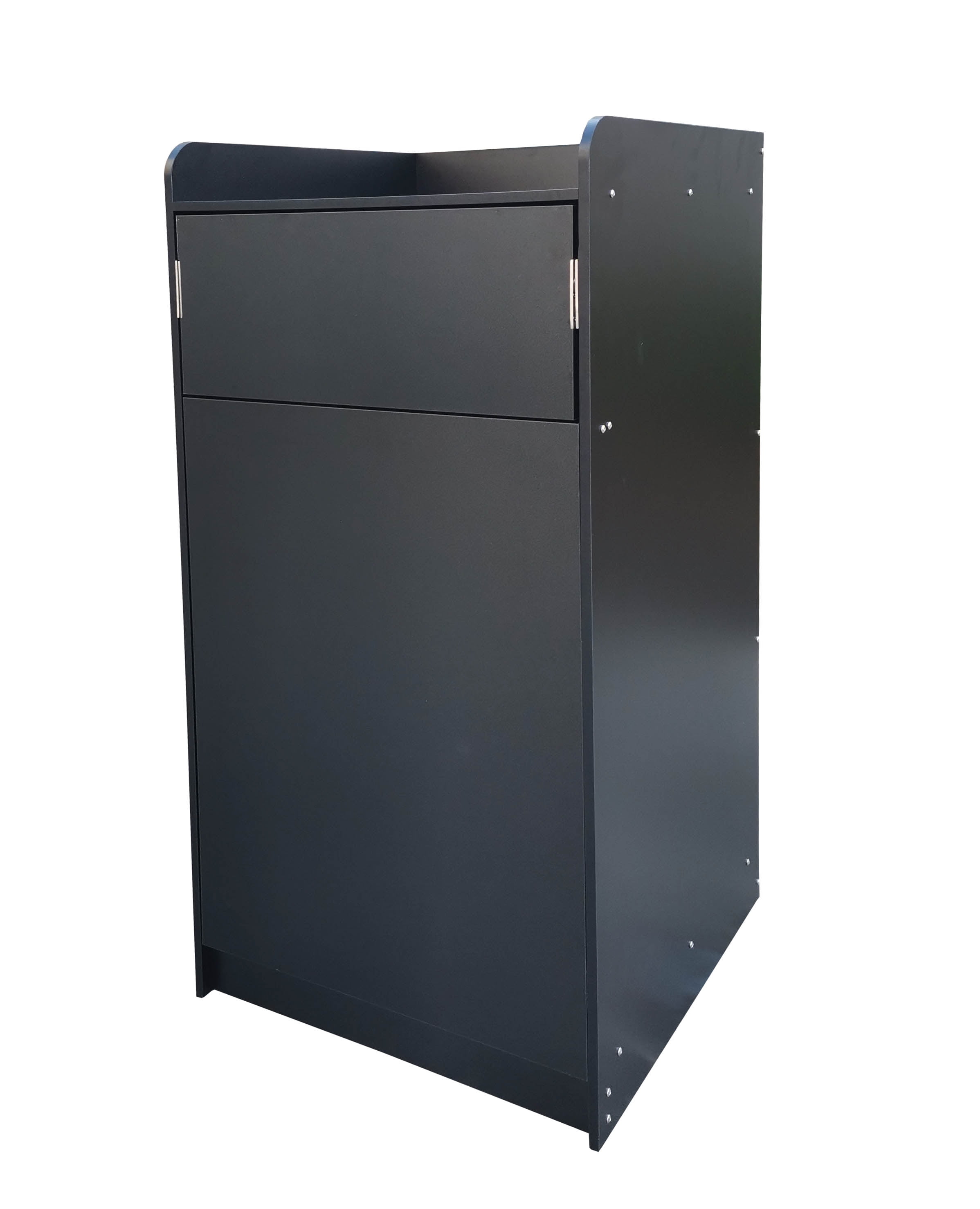 FixtureDisplays® Black Restaurant Fast Food Trash Bin Receptacle with ...