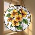Cascading Yellow Flower Acrylic Suncatcher, Faux Stained Glass Style ...